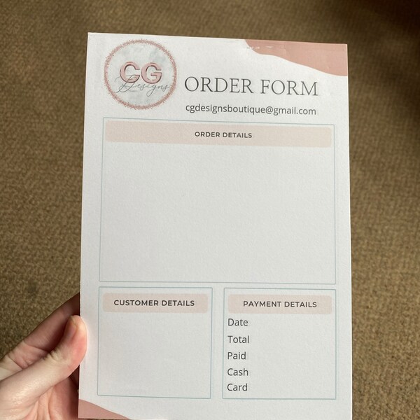 Business Order Form Notepad, Small Business Stationery, Cute Notepad ...