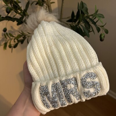 MRS Beanie Hat Bride Beanie Hat Bridal Shower Gift for Bride to Be Gift ...