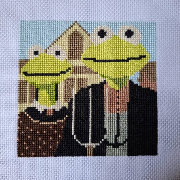 Frog in a Dress Cross Stitch Pattern, Toad Embroidery Design, PDF, Saga ...