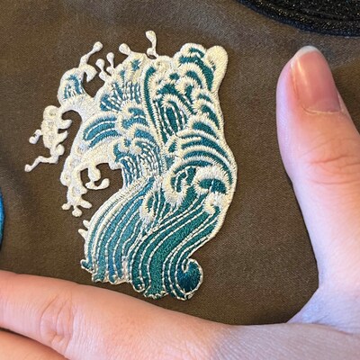 Ocean Wave, Sea Wave Patch, Cool Patch, Embroidered Iron-on Patch ...
