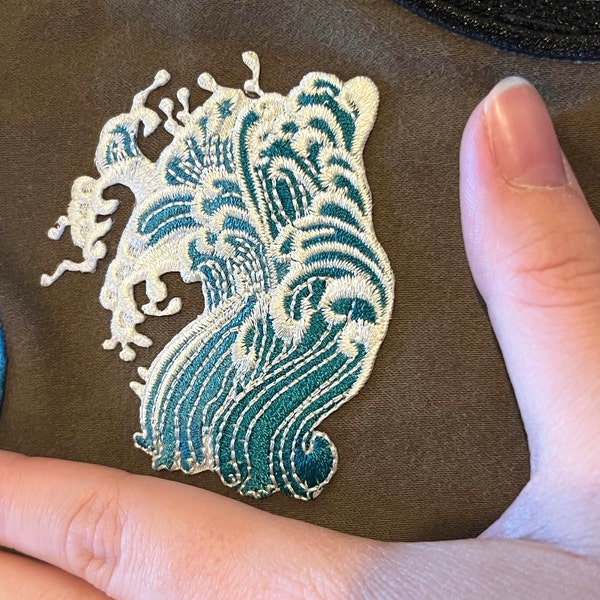 Ocean Wave, Sea Wave Patch, Cool Patch, Embroidered Iron-on Patch ...