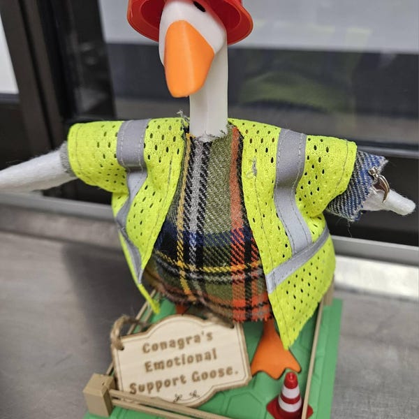 Emotional Support Goose Desk Buddy | Magnetic Goose With Custom Wooden ...