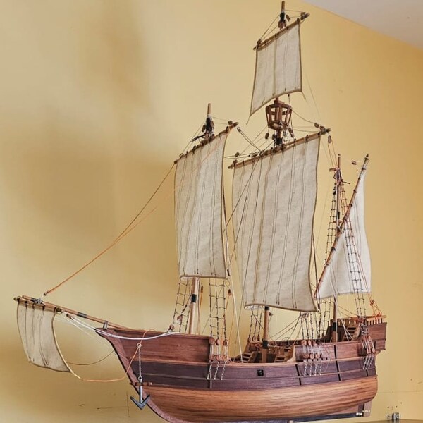 Wooden Model Ship Referee Motors Scale Model Boat - Etsy