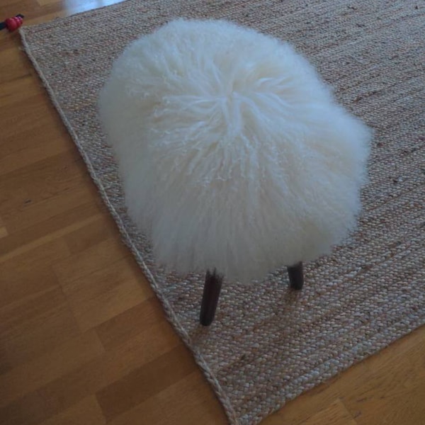 Mongolian Lamb Stool Ottoman - Etsy