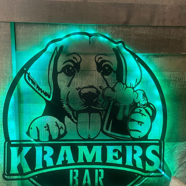 Custom Cactus Desert Mountain Metal Wall Art LED Light Personalized ...