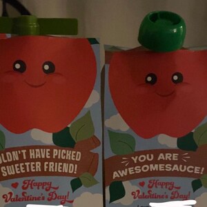 Applesauce Kids Valentine Printables, Awesomesauce, Classroom Valentine ...
