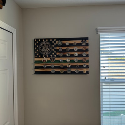 Thin Silver Line Challenge Coin/ Thin Grey Line Coin Display ...
