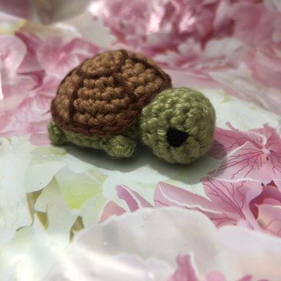Tiny Plushie Turtle, Tiny Faded Purple Turtle, Pinkish/purple Amigurumi ...