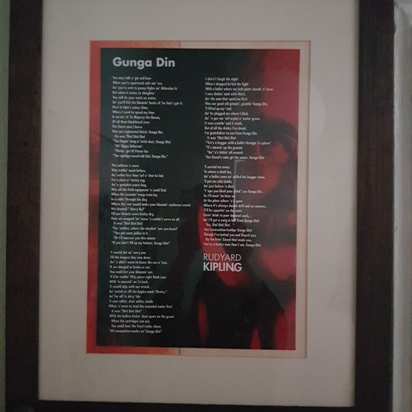 Rudyard Kipling Poem - Gunga Din - Poster Original Art Print Photo Gift ...