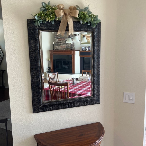 Faux Greenery Swag, Door Swag, Wall Swag, Farmhouse Swag, Lambs Ear ...