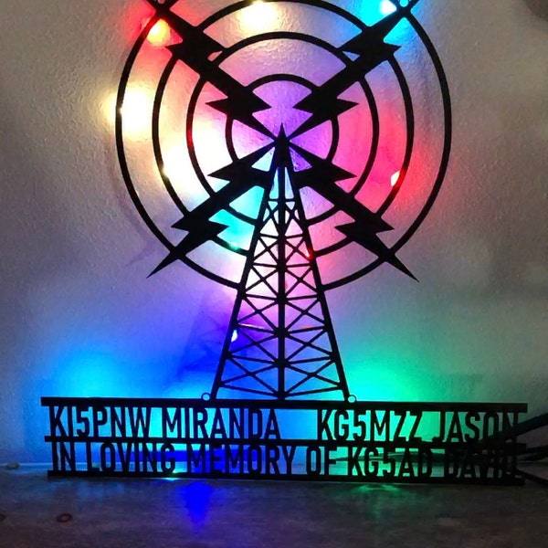 Personalized Ham Radio Metal Wall Art LED Light - Custom Amateur Radio ...