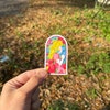 Princess Peach Stained Glass Window Holographic Sticker - Etsy