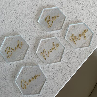 Acrylic Place Cards Modern Wedding Place Cards Hexagon Place Cards ...
