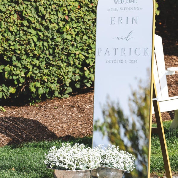 Wedding Bar Sign Customizable Name Mirror, Acrylic Drink Signage ...