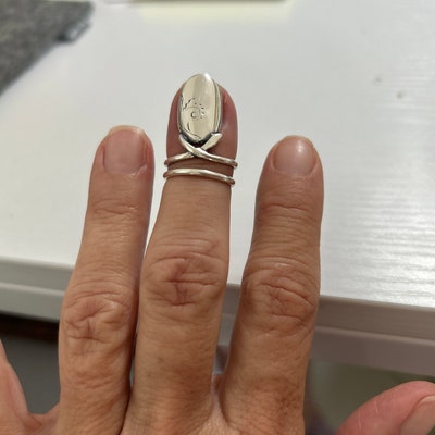 Fingernail Rings Boho Sterling Silver Nail Armor / Nails Finger Ring ...