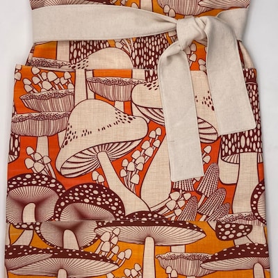Mushrooms Fabric Fall Fungi by Cjldesigns Orange Red Brown Retro Garden ...