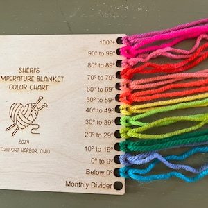 Personalized Temperature Blanket Color Chart 2024 Temperature Blanket ...