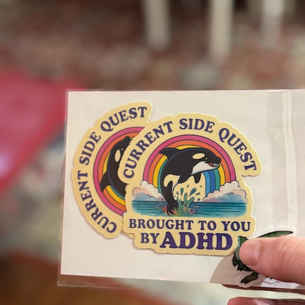 Side Quest ADHD Sticker, ADHD Sticker, Mental Health Sticker ...
