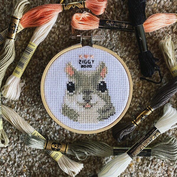 Gray Squirrel Cross Stitch Pattern PDF - Gray Squirrel Embroidery PDF ...