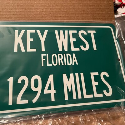 Personalized Highway Distance Sign To: Key West Florida, the Conch ...