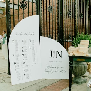 Arch Seating Chart Large Wedding Seating Chart Arched Panel With Easel ...