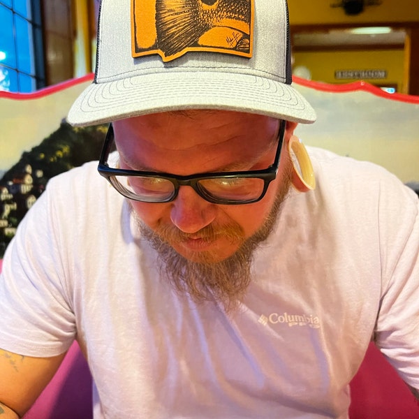 Snook Fishing Trucker Hat Genuine Leather Patch Hat, Fishing Accessory ...