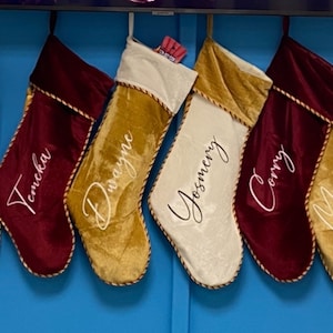 Custom Personalized Christmas Stockings Velvet With Tassel, Customized ...