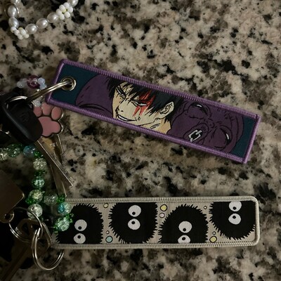 Anime Embroidered Jet Tag / Anime Keychain - Etsy