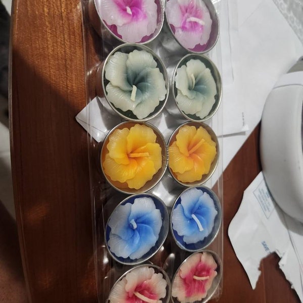 Tealight Thai Candle, Flower Handcraft Decor 10 Pcs Set - Etsy