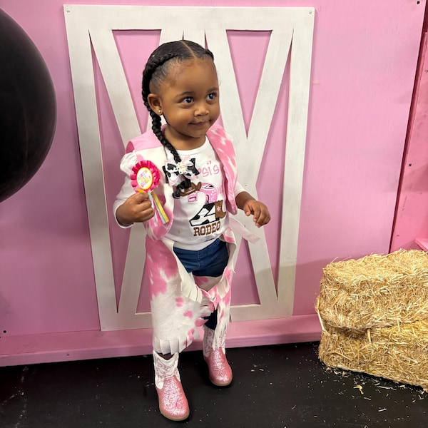 Infant Pink Cow Print Cowboy Costume: Faux Fur Chaps & Vest - Etsy