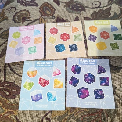 Dnd Dice Set Sticker Sheet Dnd Stickers TTRPG Stickers - Etsy