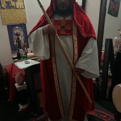 Black Tau Hooded Robe, Robe of a Neophyte, Robe of the Crone, Ritual ...