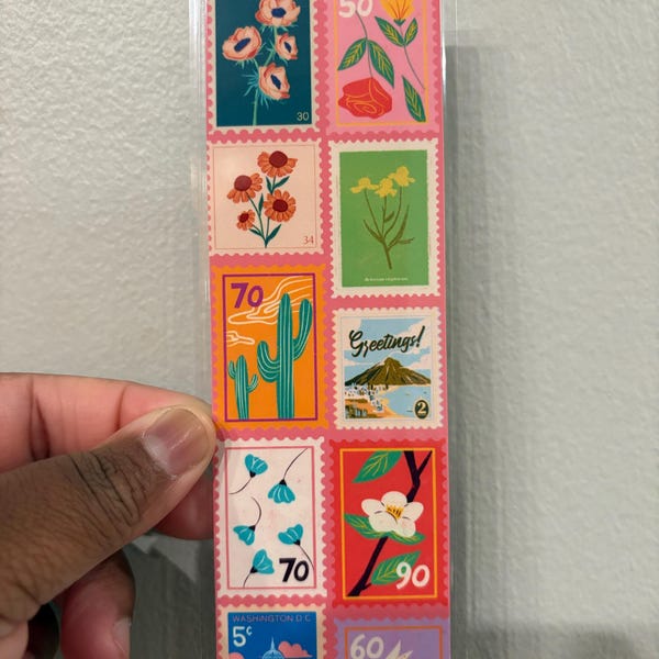 Travel Flower Postage Stamp Bookmark - Summer Fall Autumn - Paris ...