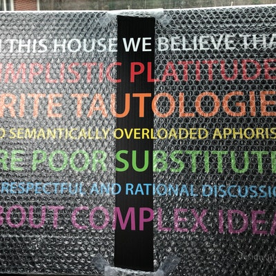 Yard Sign BOLD: in This House We Believe That Simplistic Platitudes ...