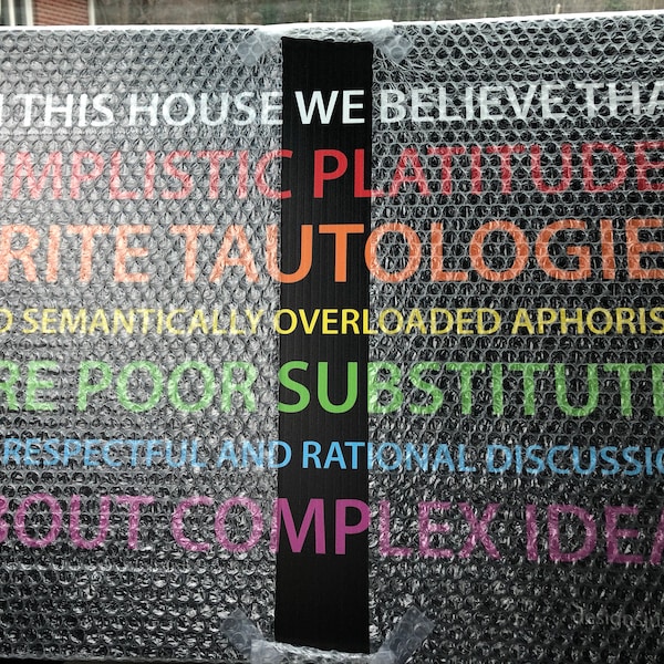 Yard Sign: in This House We Believe That Simplistic Platitudes Trite ...