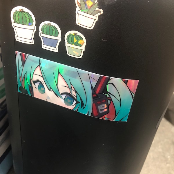 Miku Holographic Vinyl Sticker [v2] - Vocaloid Hatsune Miku Peeker ...