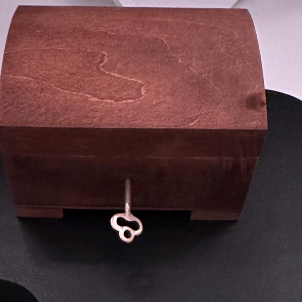 Small Wooden Box With Key in Oak/teak/venge Color | Wood Treasure Chest ...