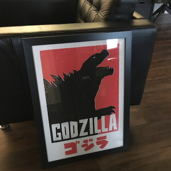 GODZILLA - Illustrated Poster - Etsy