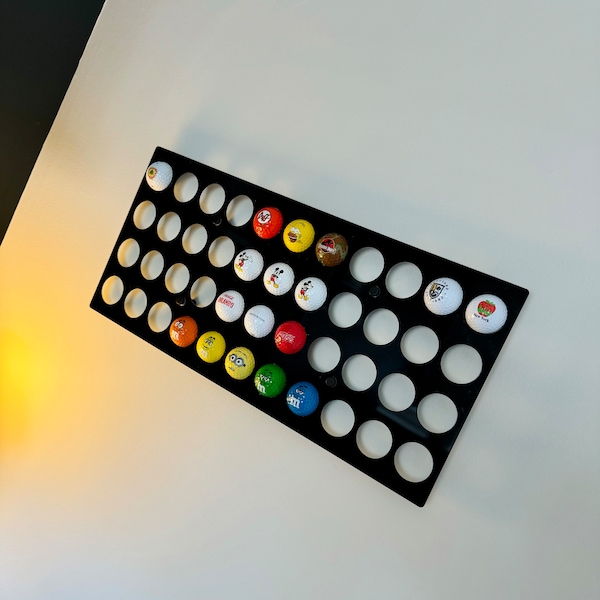 Golf Ball Display - Wall Mounted - Signed - Hole in 1 - Black Acrylic ...