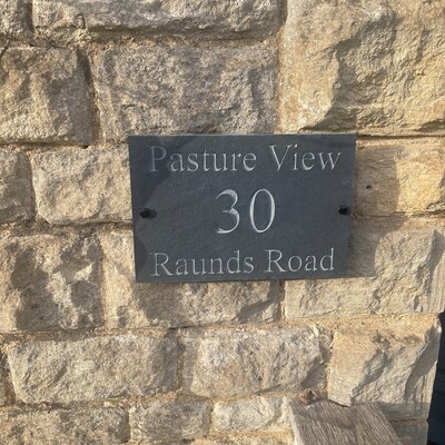 Any Size Deep Engraved Natural Slate House Sign Name Number Ideal House ...