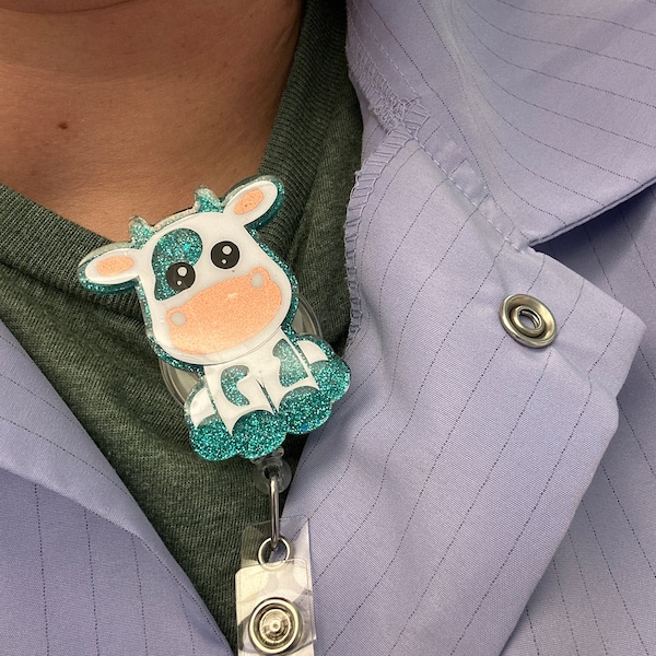 Cow Badge Reel - Etsy