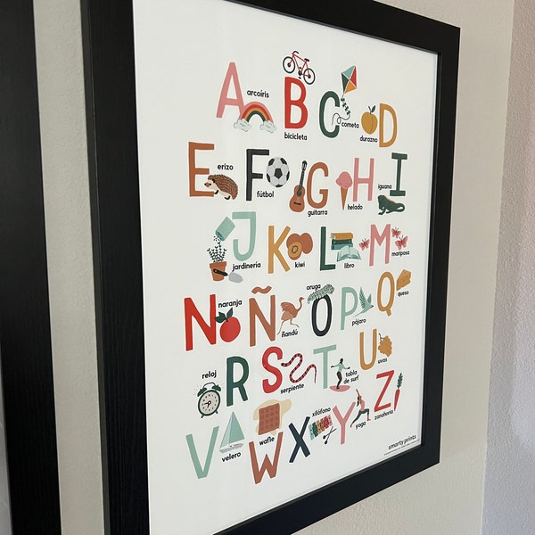 Spanish Alphabet Poster, Espanol Alfabeto, Playroom Wall Art, Toddler ...