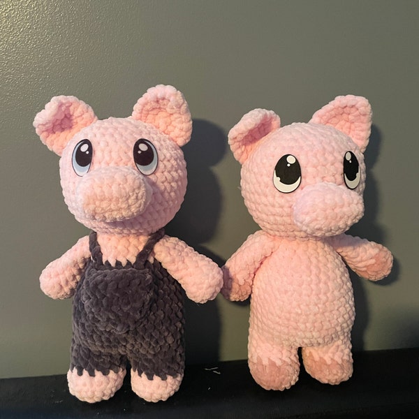 Pig Crochet Pattern (PDF) Low Sew. Only Sew on Nose and Ears. Overall ...