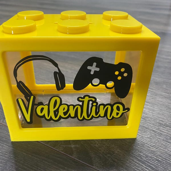 Personalised Brick Style, Building Block Money Box, Piggy Bank, Small ...