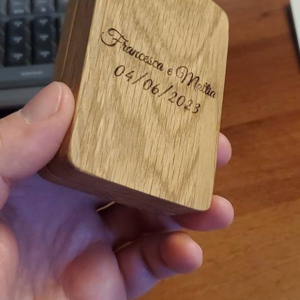 Natural Oak Solid Wood USB Box With Natural Oak USB Drive (optional ...