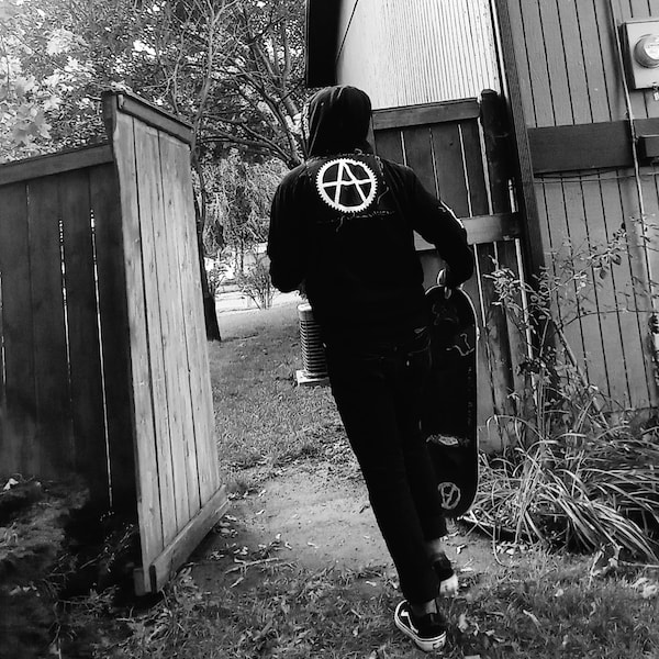 Back Patch Anarchy Symbol, With Saw Blades and Bike Sprocket Large for ...