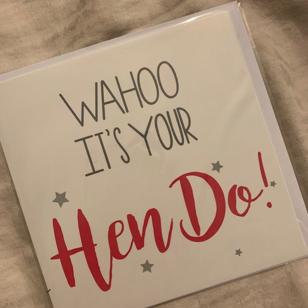Hen Party Card Happy Hen Do Card Bride to Be Engagement Wedding Hen ...