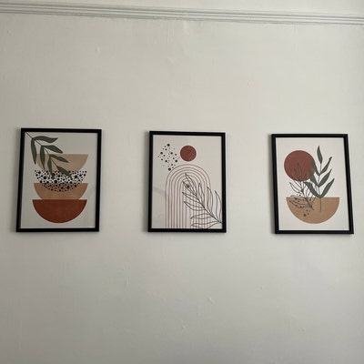 Boho Abstract Wall Art Prints Boho Wall Decor Set of 3 Wall - Etsy UK