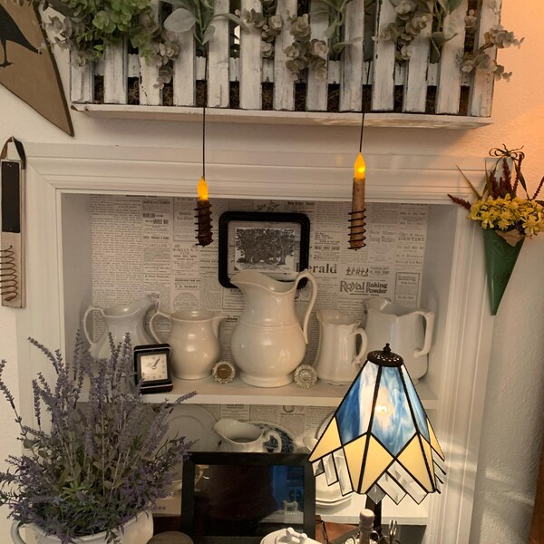 20 Count Light String / Strand / Set Brown Cord Clear Teeny Rice Light ...