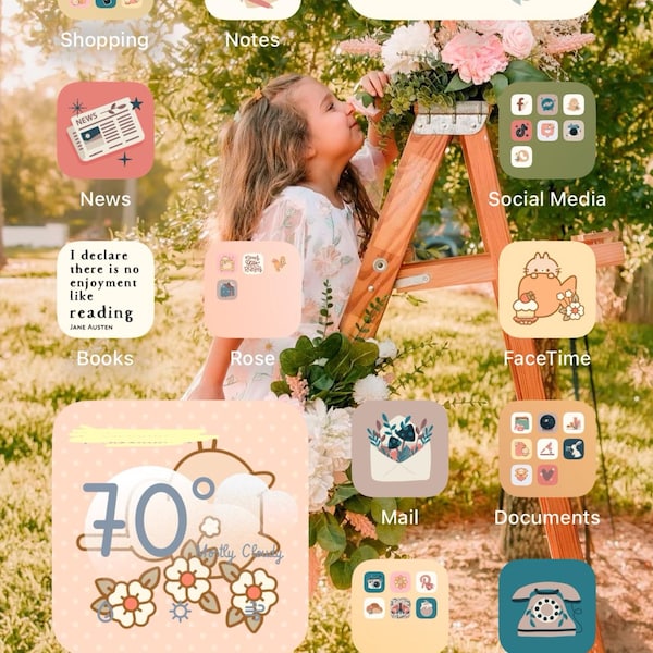 Book Lover App Icons, Bookworm Ios Icons, iPhone Icons for Book Lovers ...